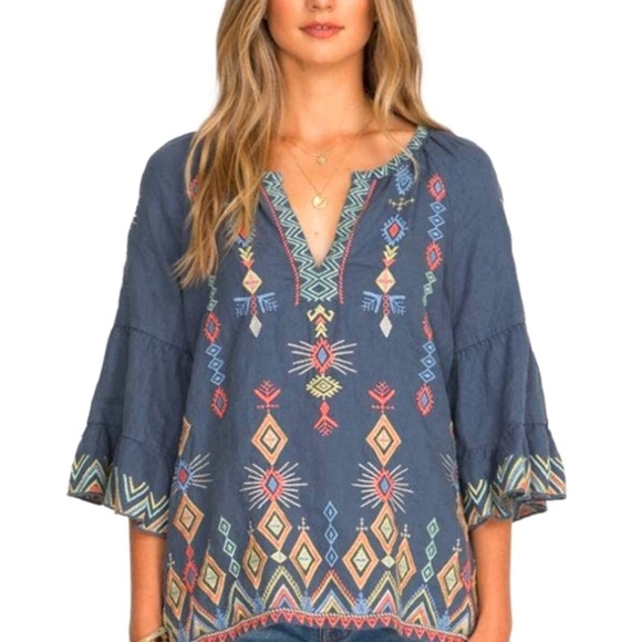 Johnny Was | Tops | Johnny Was Linen Peasant Top | Poshmark